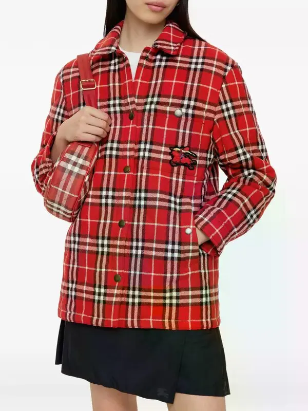Burberry Check Appliquéd Wool Jacket