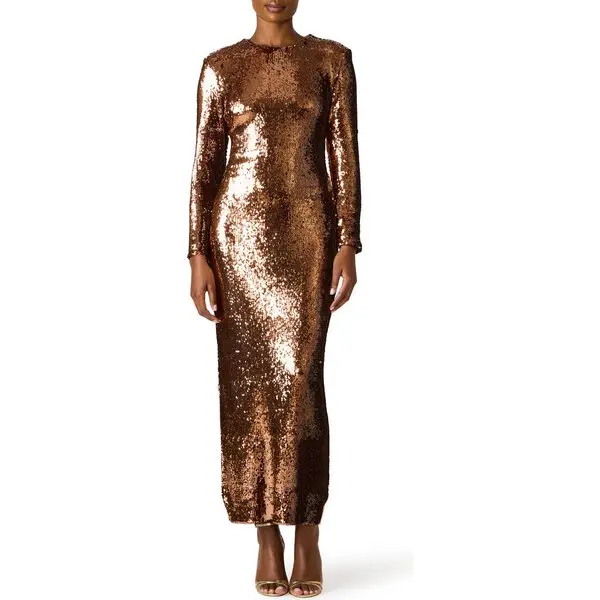 Steve Madden Kayson Sequin Long Sleeve Gown
