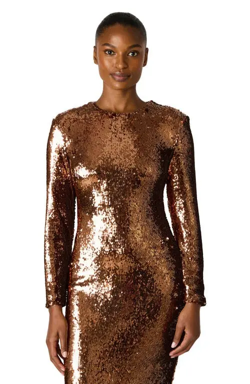 Steve Madden Kayson Sequin Long Sleeve Gown