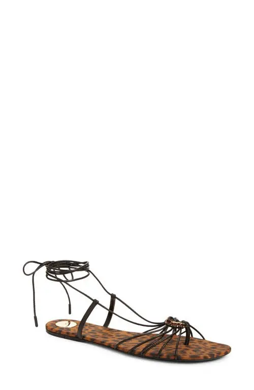 Saint Laurent Bridget Wraparound Ankle Strap Sandal