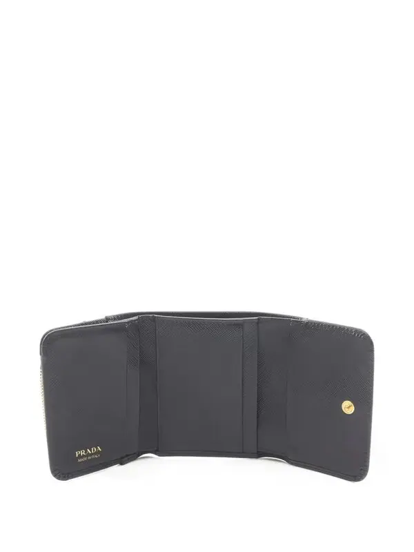 Prada 2010s Logo Leather Trifold Wallet