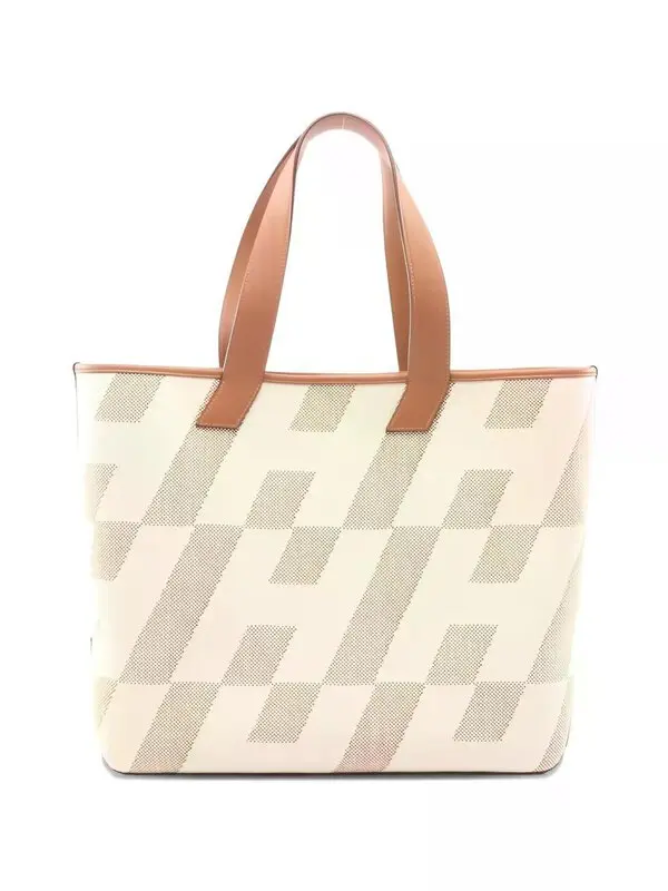 Hermès 2021 Gm Geometric-pattern Tote Bag - Neutrals