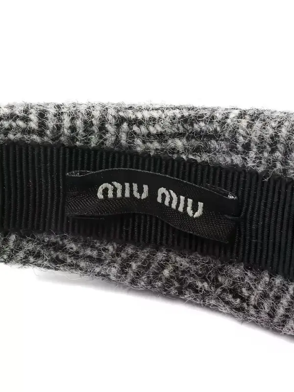 Miu Miu Tweed Logo Headband