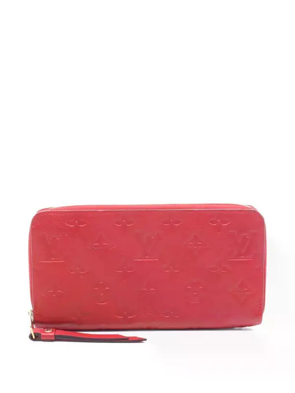 LOUIS VUITTON Debossed-monogram Zip-around Wallet - Red
