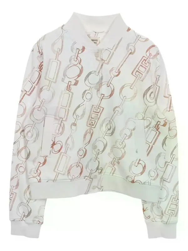 Hermès 2010s Chain Print Teddy Jacket