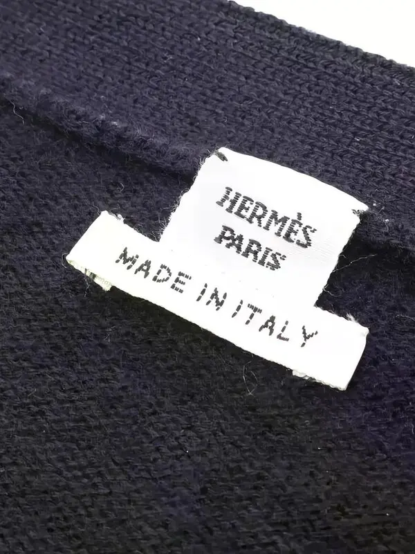 Hermès 2000s Logo-embroidered V-neck Cardigan