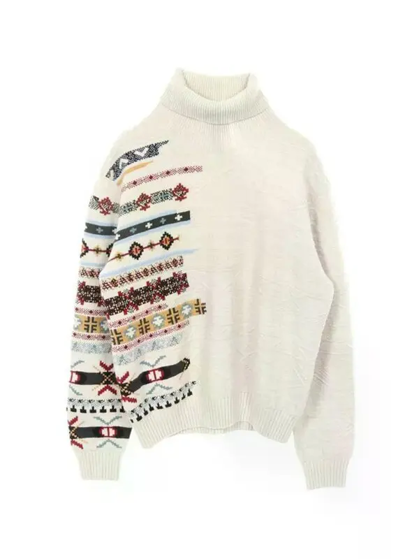 Hermès Patterned Knit High-neck Sweater