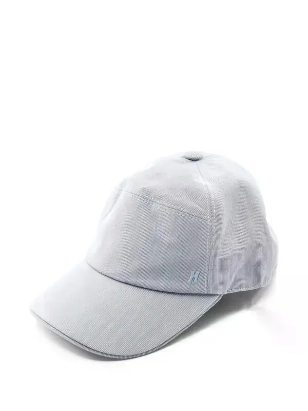 Hermès 2000s Embroidered-h Cap - Blue
