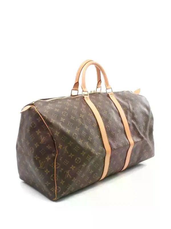 LOUIS VUITTON Keepall 55 Leather Tote Bag