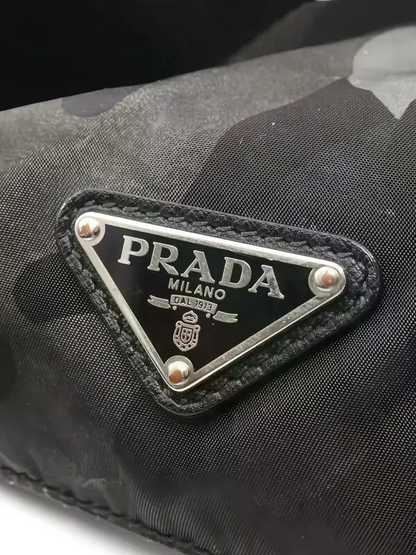 Prada 2000s Camouflage Logo-plate Shoulder Bag