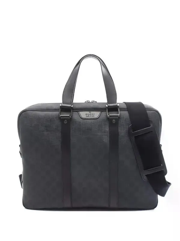 Gucci 2010s Gg Supreme Briefcase Bag - Grey