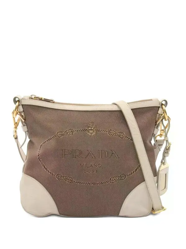 Prada Logo Jacquard Shoulder Bag