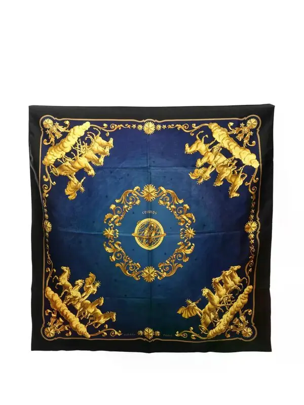 Hermès 2010s Cosmos Silk Scarf - Blue