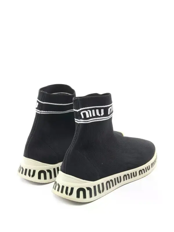 Miu Miu 2010s Knit-socks Logo Sneakers