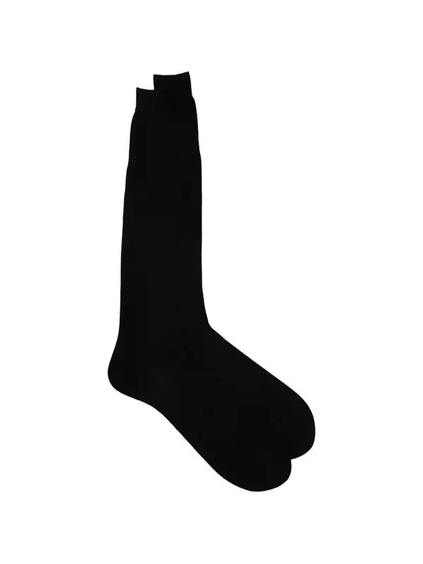 Zegna Plain Knee-length Socks - Black