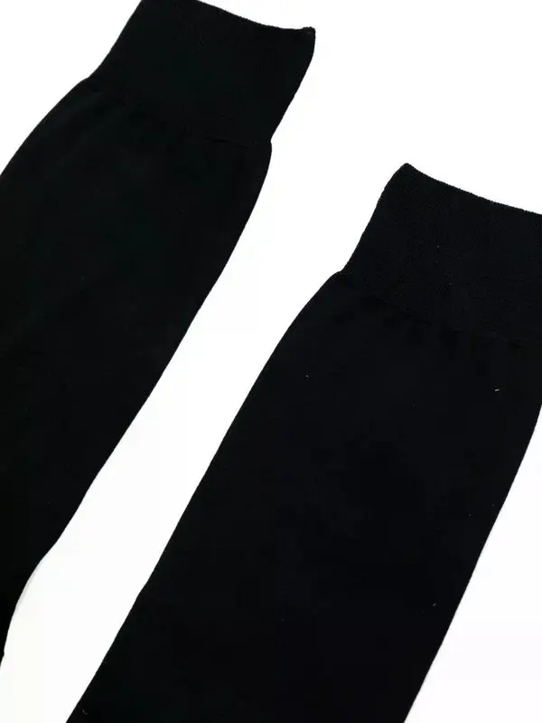 Zegna Logo-embroidered Socks - Black