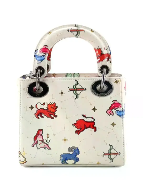 Dior Lady Pixel Zodiac Printed Calfskin Mini Shoulder Bag - Neutrals