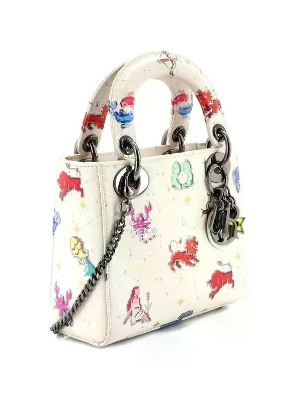 Dior Lady Pixel Zodiac Printed Calfskin Mini Shoulder Bag - Neutrals