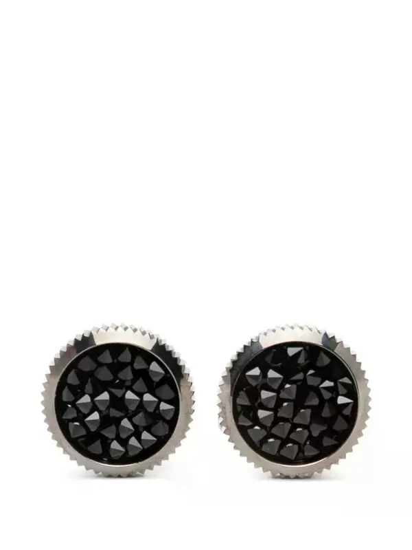 Giorgio Armani Crystal-embellished Cufflinks - Black