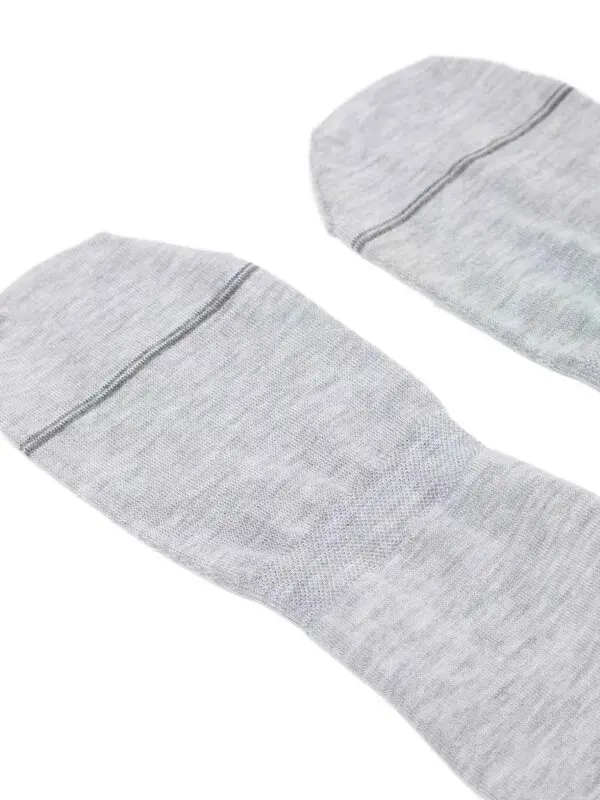 Zegna Logo-embroidered Socks - Grey