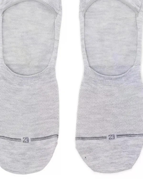 Zegna Logo-embroidered Socks - Grey
