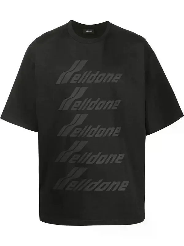 We11Done Oversized Logo-print T-shirt - Black