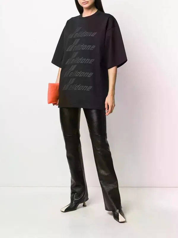 We11Done Oversized Logo-print T-shirt - Black