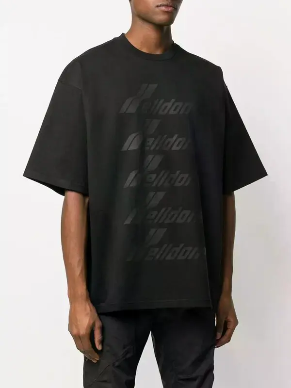 We11Done Oversized Logo-print T-shirt - Black