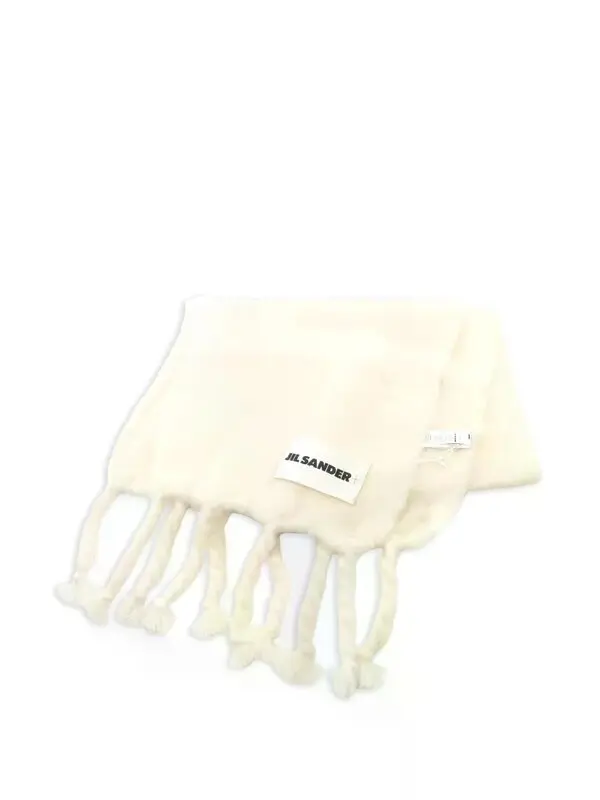 JIL SANDER 2020s Logo-detail Scarf - Neutrals