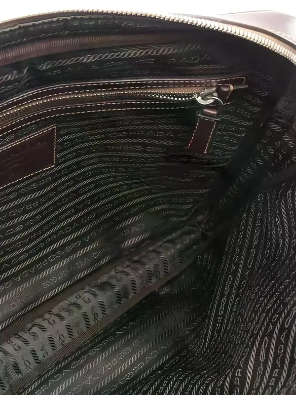 Prada 2000s Canvas And Leather Tote Bag