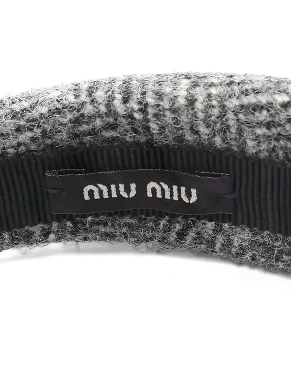 Miu Miu Tweed Headband With Logo