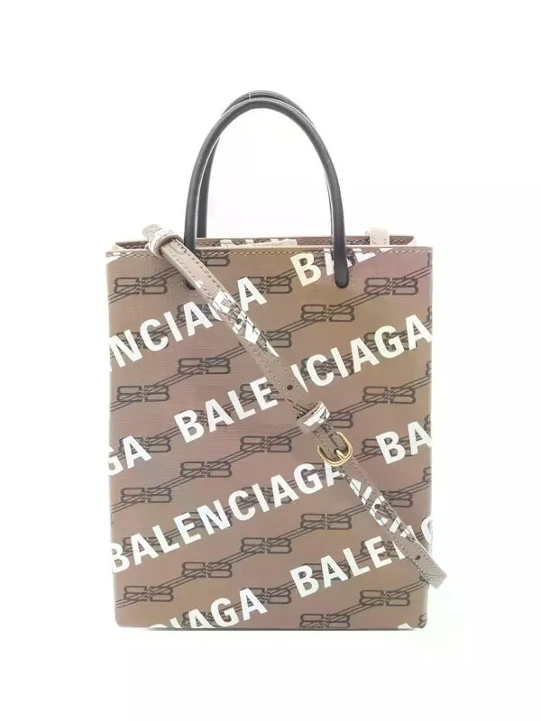 Balenciaga 2010s Bb Monogram Leather Tote Bag