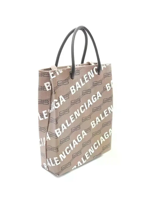 Balenciaga 2010s Bb Monogram Leather Tote Bag