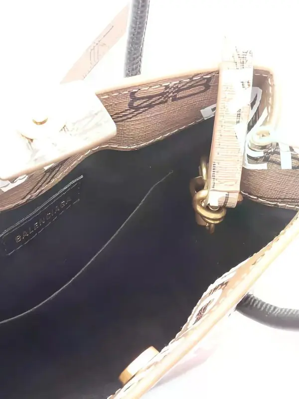 Balenciaga 2010s Bb Monogram Leather Tote Bag