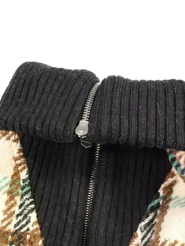 Hermès 2010s Half-zip Checked Top