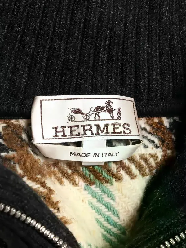 Hermès 2010s Half-zip Checked Top