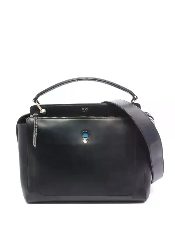 Fendi 2000s Dot Com Leather Tote - Black