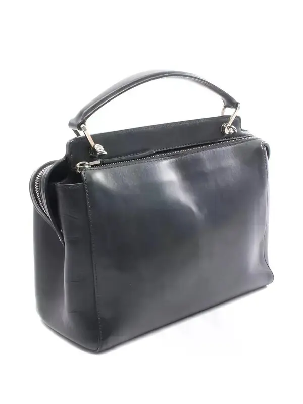 Fendi 2000s Dot Com Leather Tote - Black