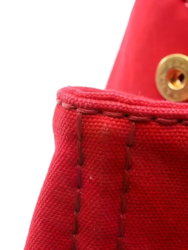 Prada 2000s Canapa Canvas Tote Bag - Red