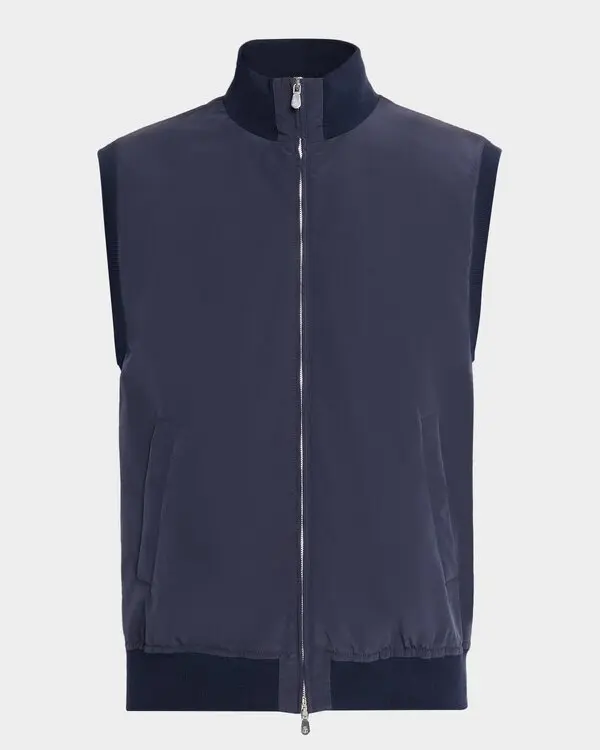 Brunello Cucinelli Water-resistant Full-zip Vest - Cir70 Blue