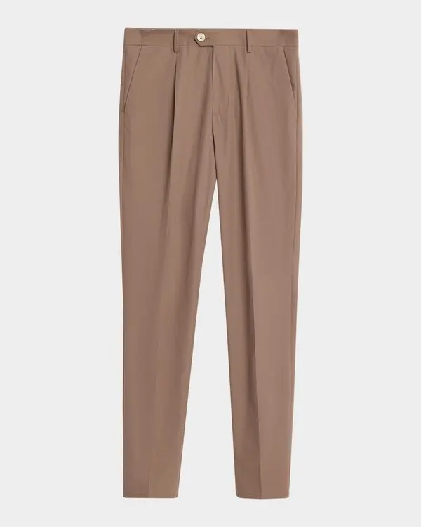 Brunello Cucinelli Cotton Classic-fit Pleated Trousers - C2439 Ligh