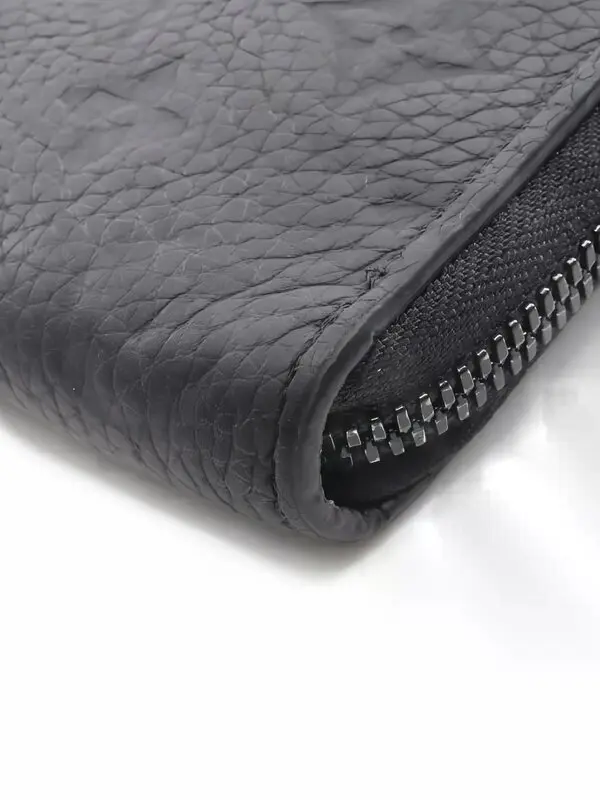 LOUIS VUITTON 2021s Monogram Leather Zip-closure Wallet - Black