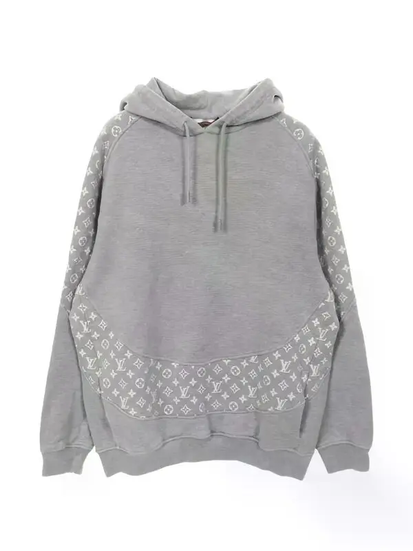 LOUIS VUITTON Monogram Panel Hoodie - Grey