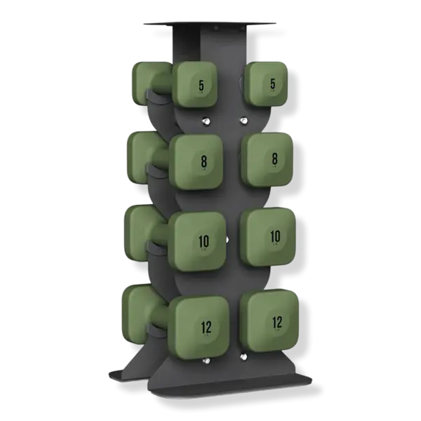 WeGym Safegrip Dumbbells Middle Set With Dark Rack - Forest