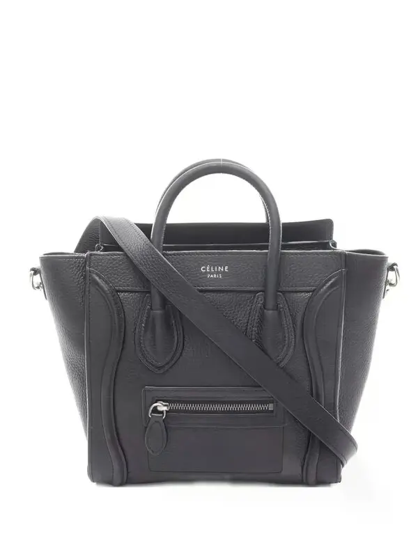 Celine 2000s Leather Tote Bag - Black