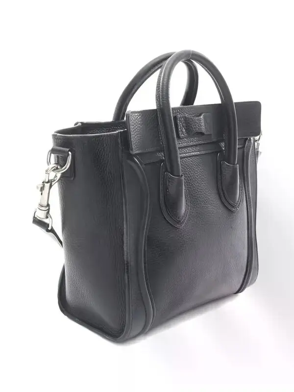Celine 2000s Leather Tote Bag - Black
