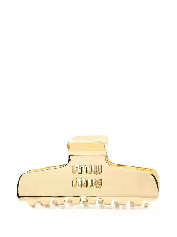 Miu Miu Logo Hair Clip - Gold