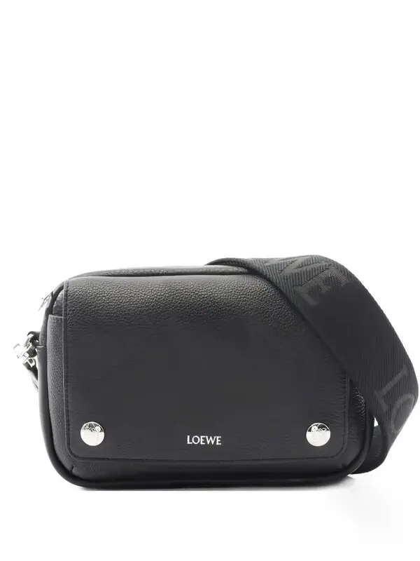 Loewe Small Leather Messenger Bag - Black