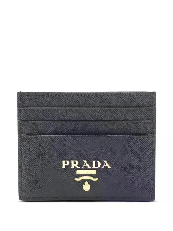 Prada 2020s Saffiano Metal Cardholder - Black