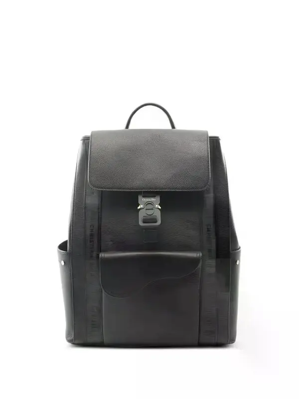 Dior 2010s Saddle Leather Backpack - Black